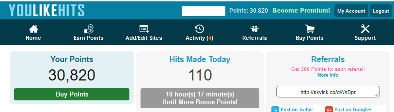 YouLikeHits account with 30000 points for $10 - SEOClerks