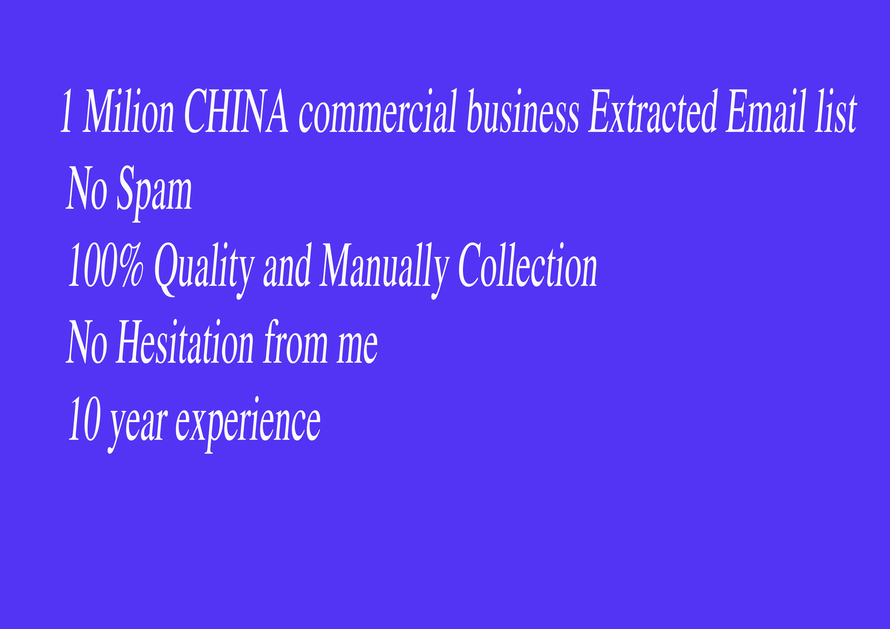 1 Milion CHINA commercial business Extracted Email list for $5 - SEOClerks