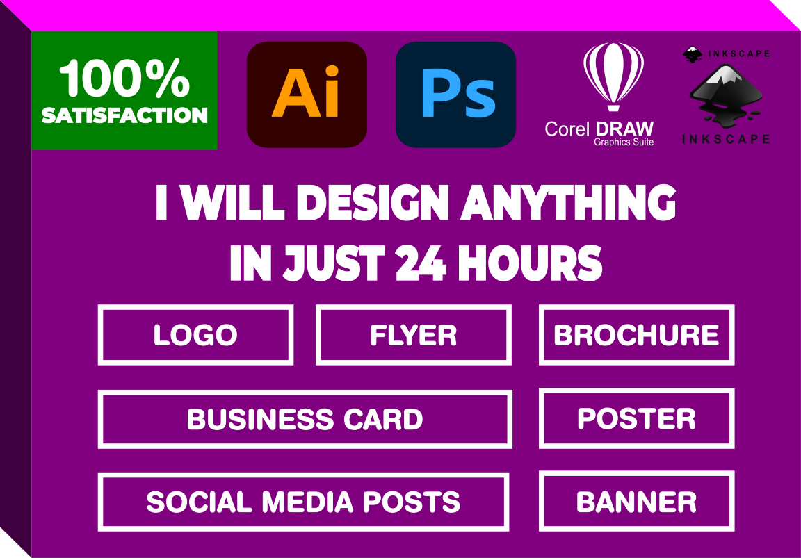 logo, flyer, brochure, posters, social media posts, banner, youtube ...
