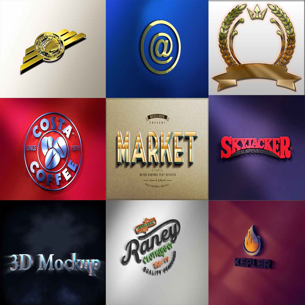 I will convert your transparent logo or text into 3D-MOCK UP design for ...