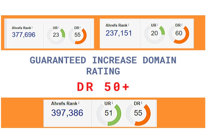 I will increase domain rating DR ahrefs to 50 plus guaranteed for $35 ...