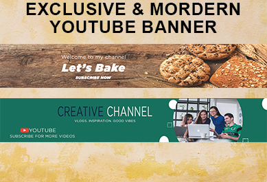 I will design exclusive, unique and mordern youtube banner with youtube ...