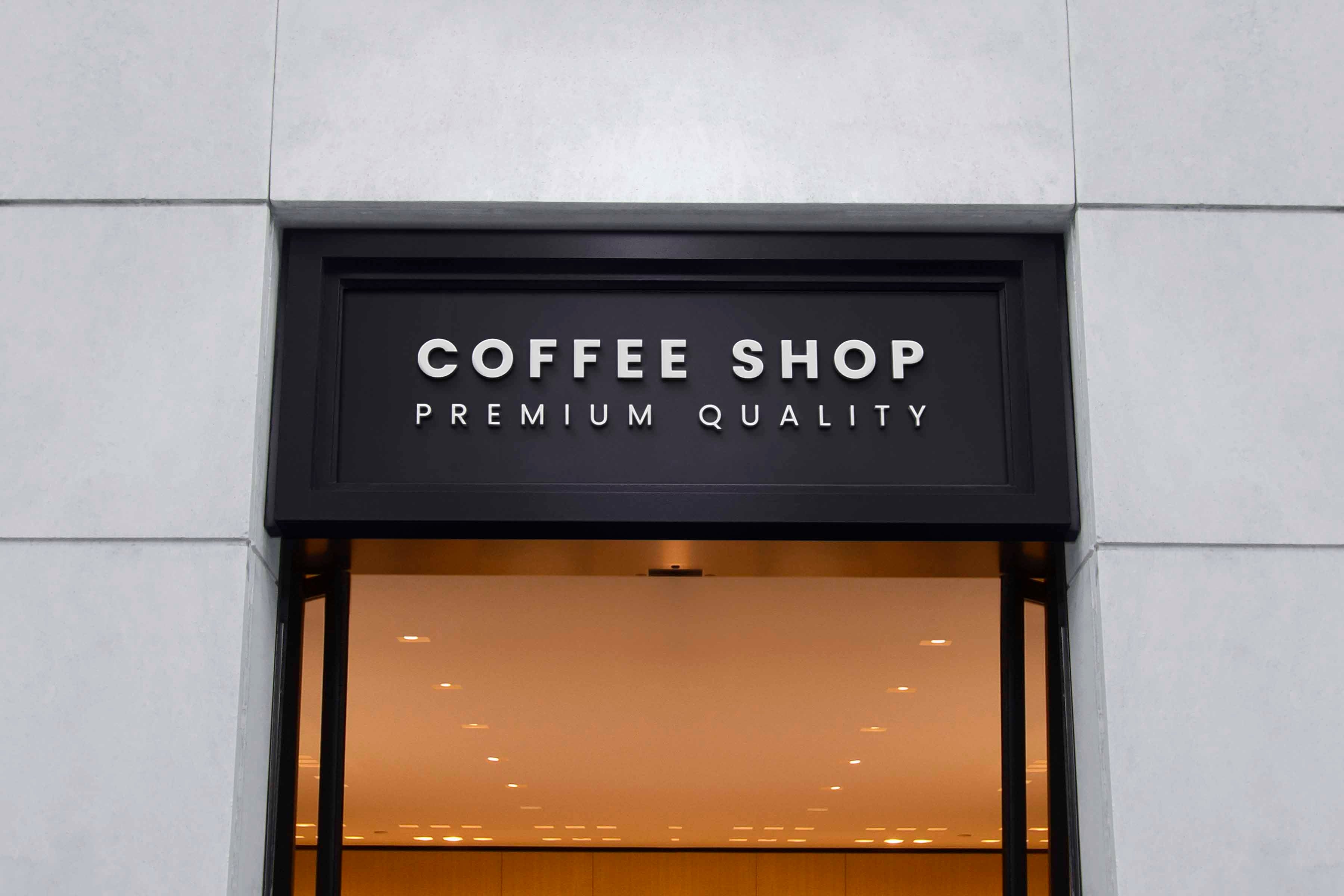 I will put your logo on 99+ Restaurant & Coffee Shop Signage Mockup for ...