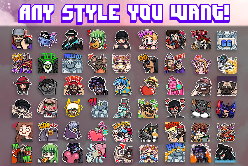 I will design unique twitch or discord emotes for you for $10 - SEOClerks
