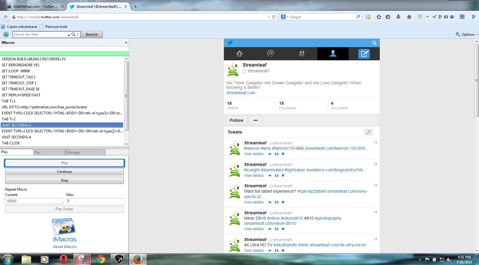 ADDMEFAST YOULIKEHITS MOBILE BOT for $6 - SEOClerks