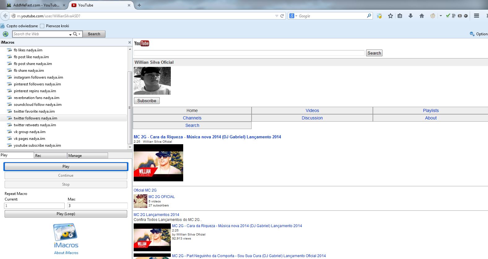 ADDMEFAST YOULIKEHITS MOBILE BOT for $6 - SEOClerks