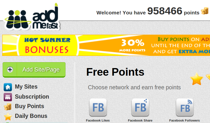 give you 12,000 AddmeFast Points for $8 - SEOClerks