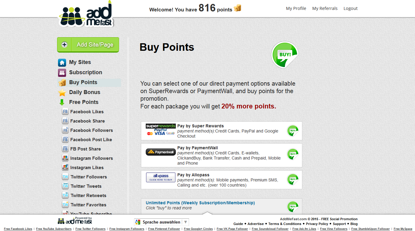 Addmefast. com +1500 points accounts for $5 - SEOClerks
