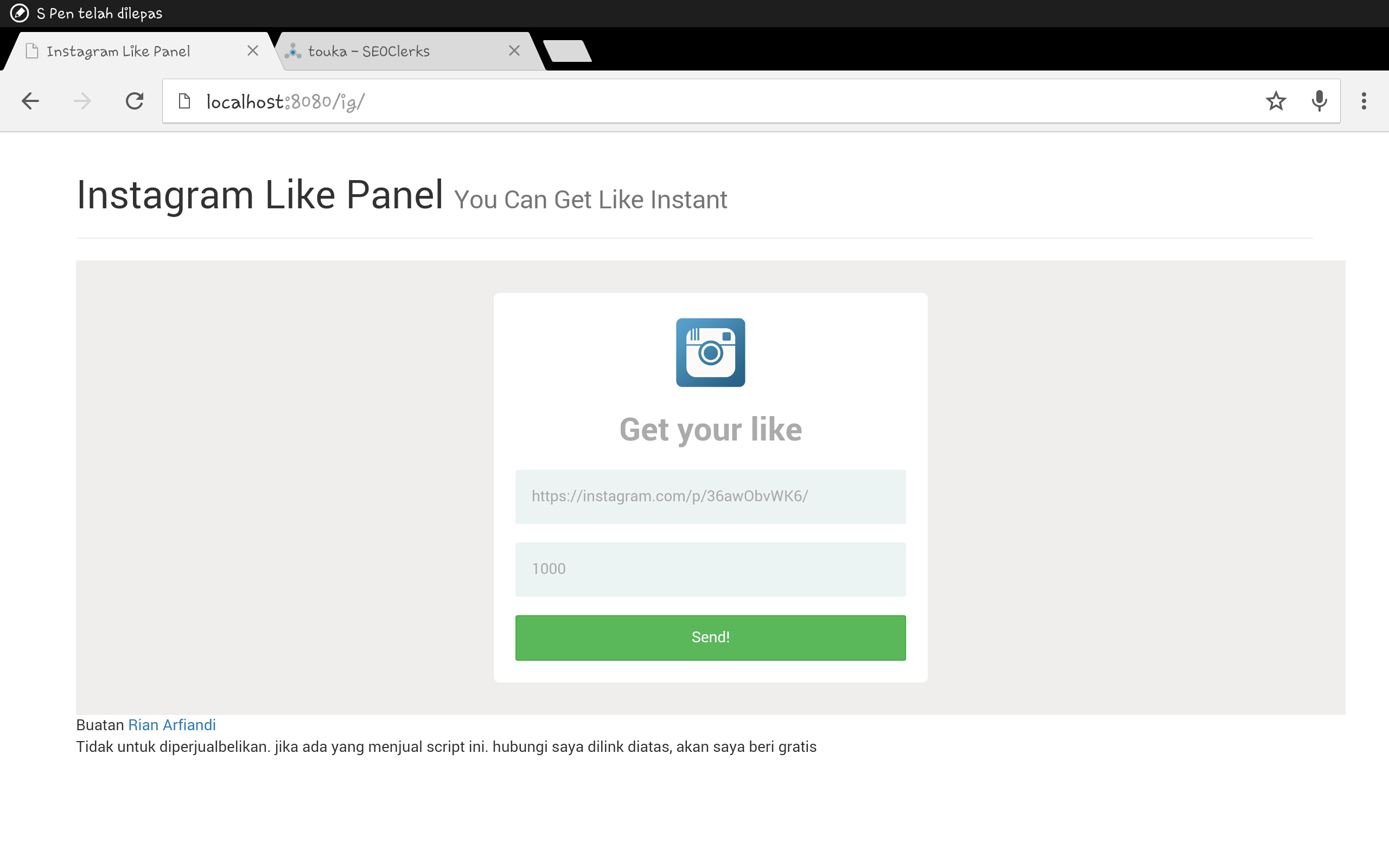 Script instagram like panel up to 5000 like instant for $50 - SEOClerks