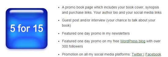 Fifteen day front page promo for authors for $5 - SEOClerks