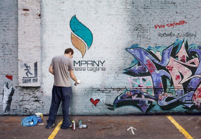 Design your company logo or text on graffiti wall design and street art ...