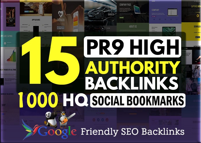 15 PR7-9 + 1000 HQ Social Bookmarking backlinks for $2 - SEOClerks
